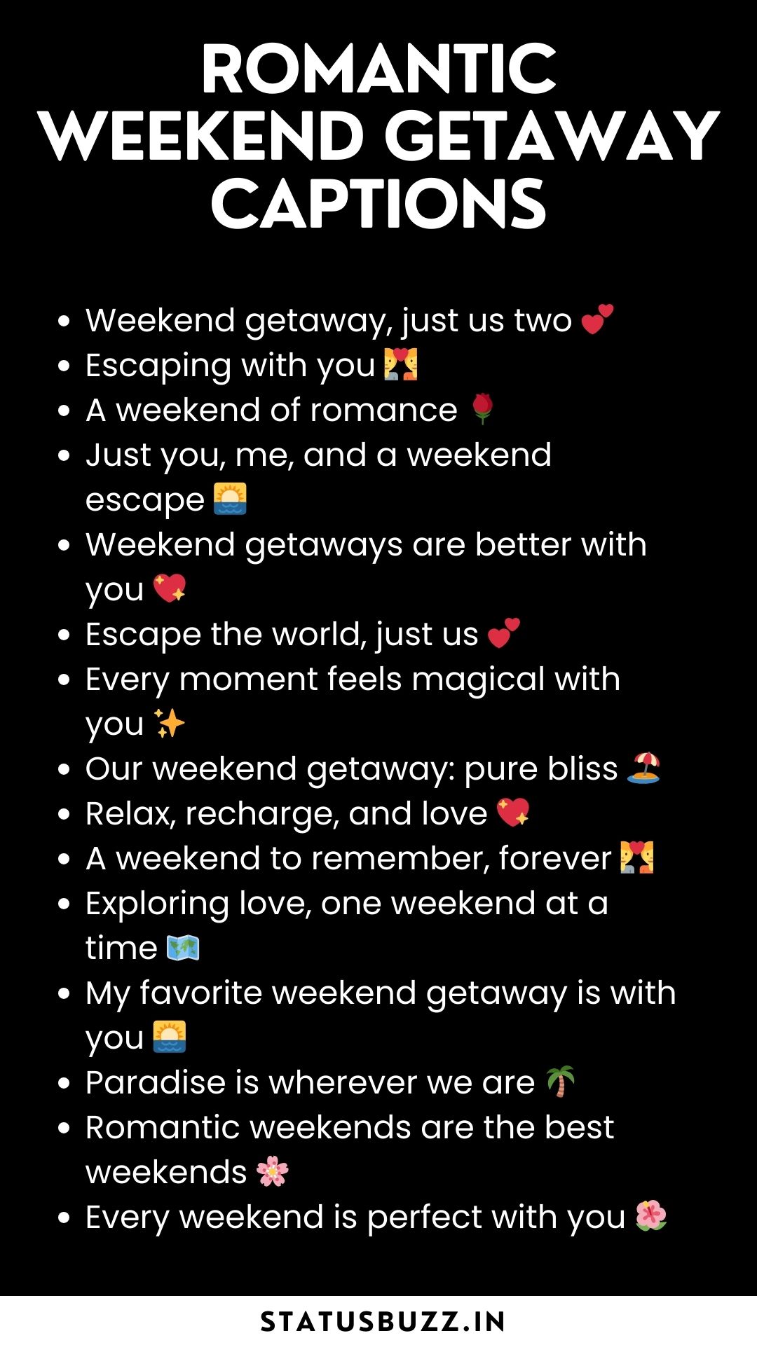 250+ Weekend Getaway Captions & Quotes For Instagram - StatusBuzz