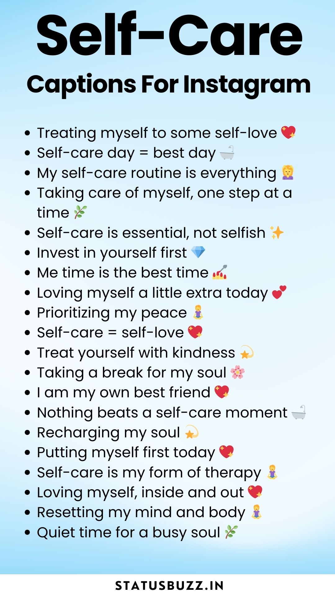 200+ Self-Care Captions & Quotes For Instagram - StatusBuzz