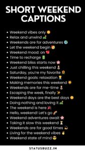 280+ Weekend Captions & Quotes For Instagram - StatusBuzz