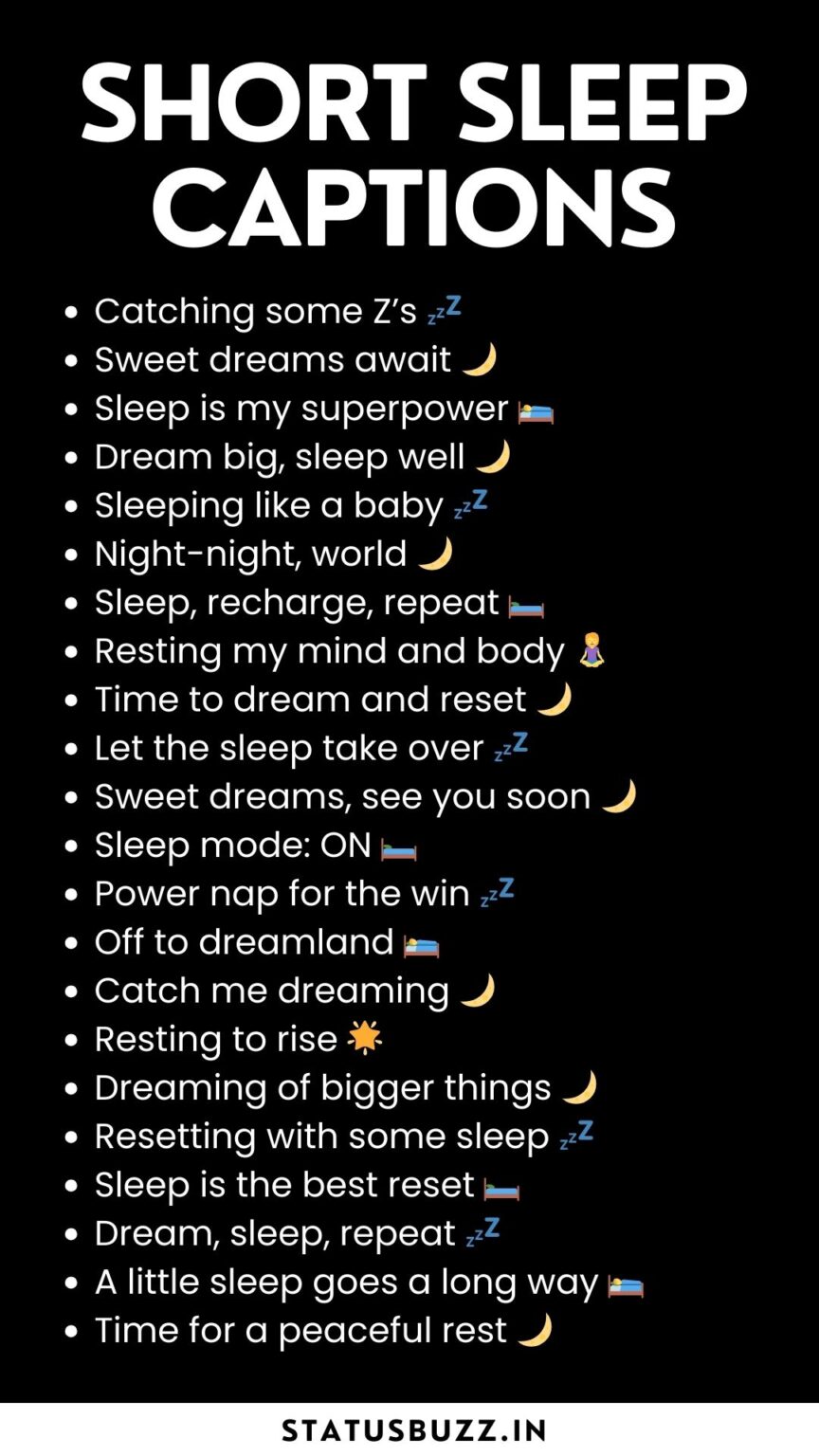 150+ Sleep Captions & Quotes For Instagram - StatusBuzz