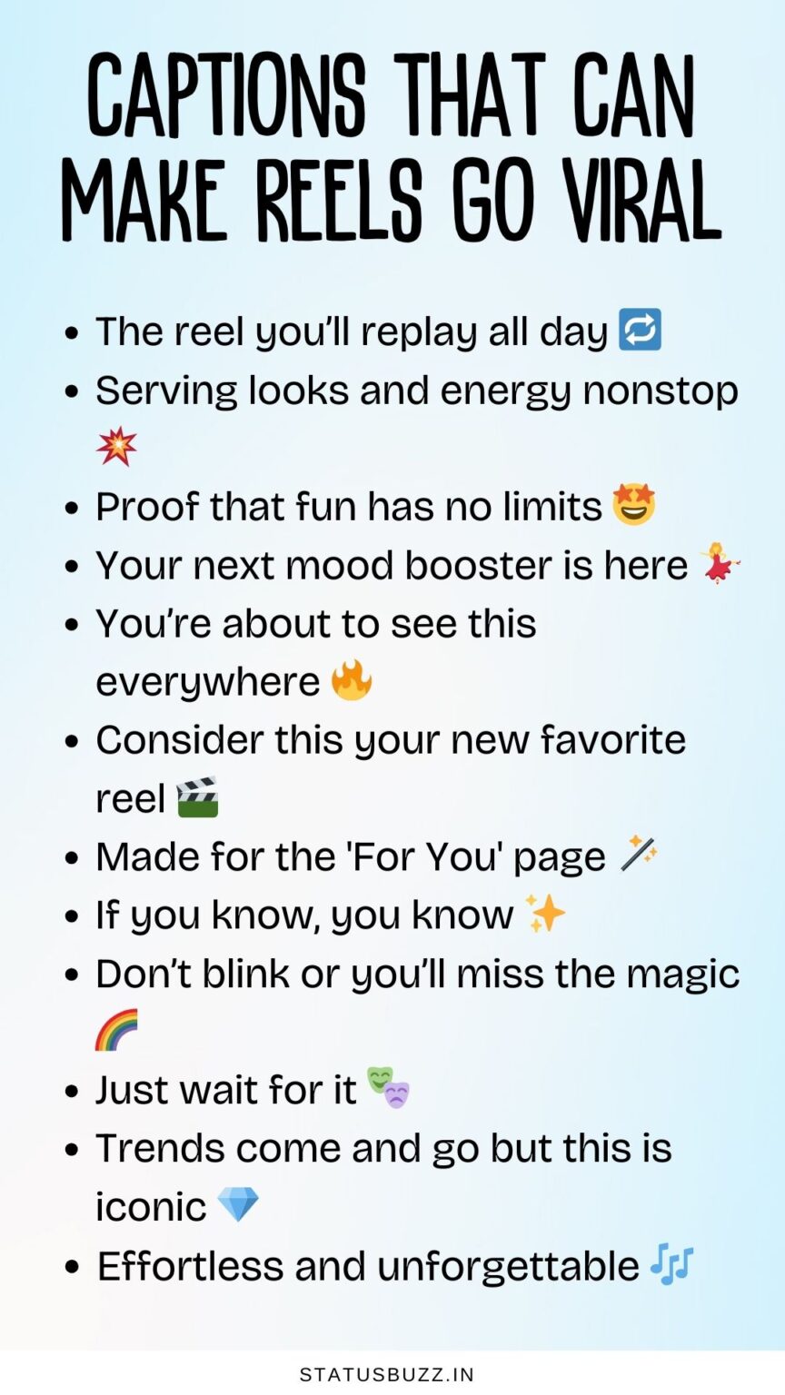 250+ Reels Captions for Instagram to Make Your Posts Go Viral - StatusBuzz