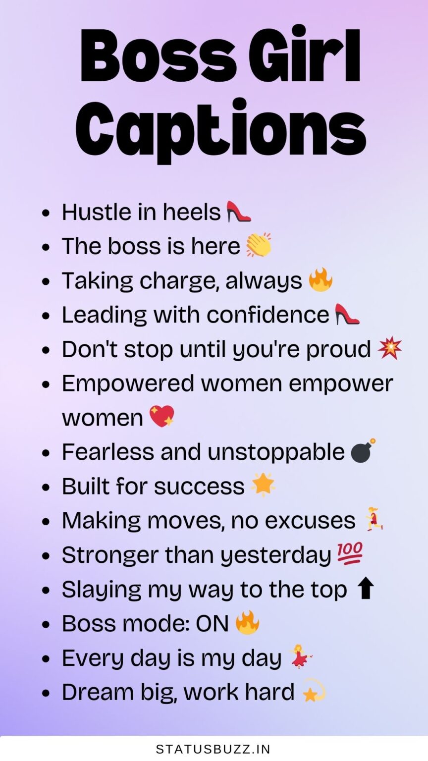 180+ Boss Girl Captions & Quotes For Instagram - StatusBuzz