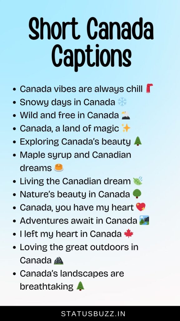 190+ Canada Captions & Quotes For Instagram - StatusBuzz