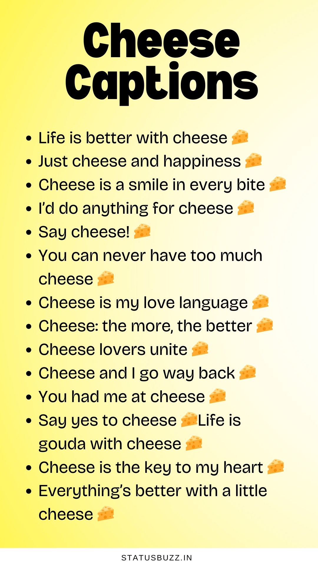 150+ Cheese Captions & Quotes For Instagram - StatusBuzz