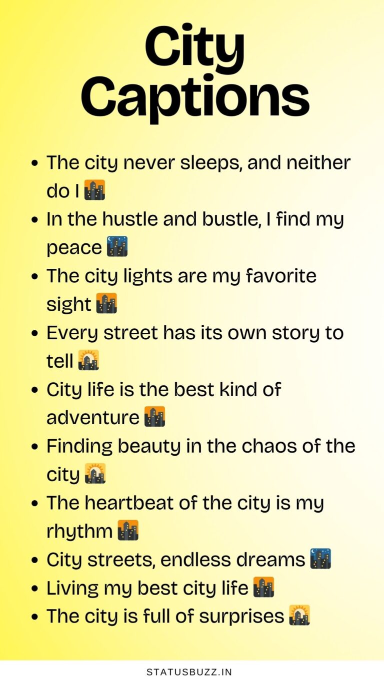 180+ City Captions & Quotes For Instagram - StatusBuzz