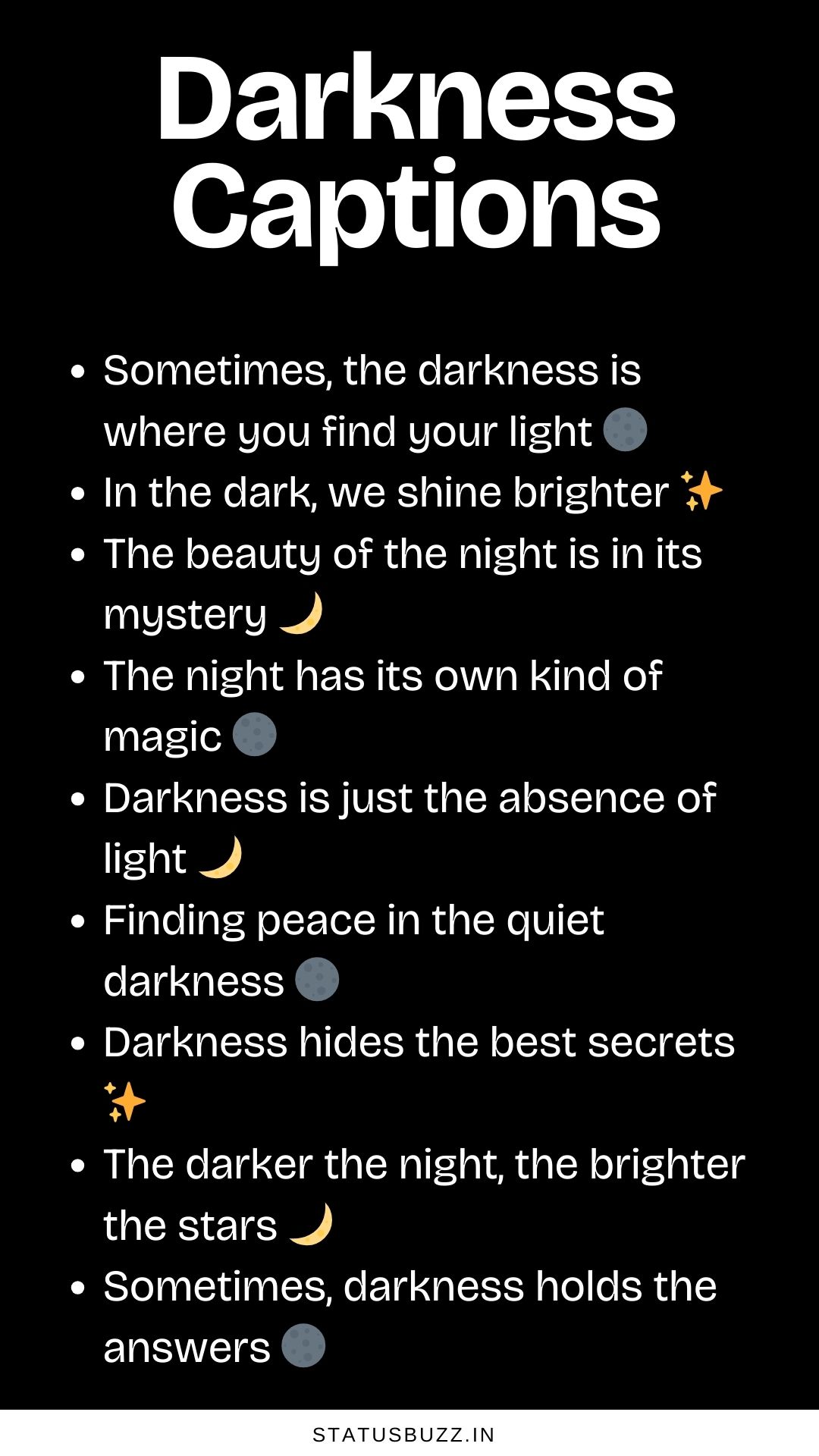 130+ Darkness Captions, Quotes & Sayings - StatusBuzz