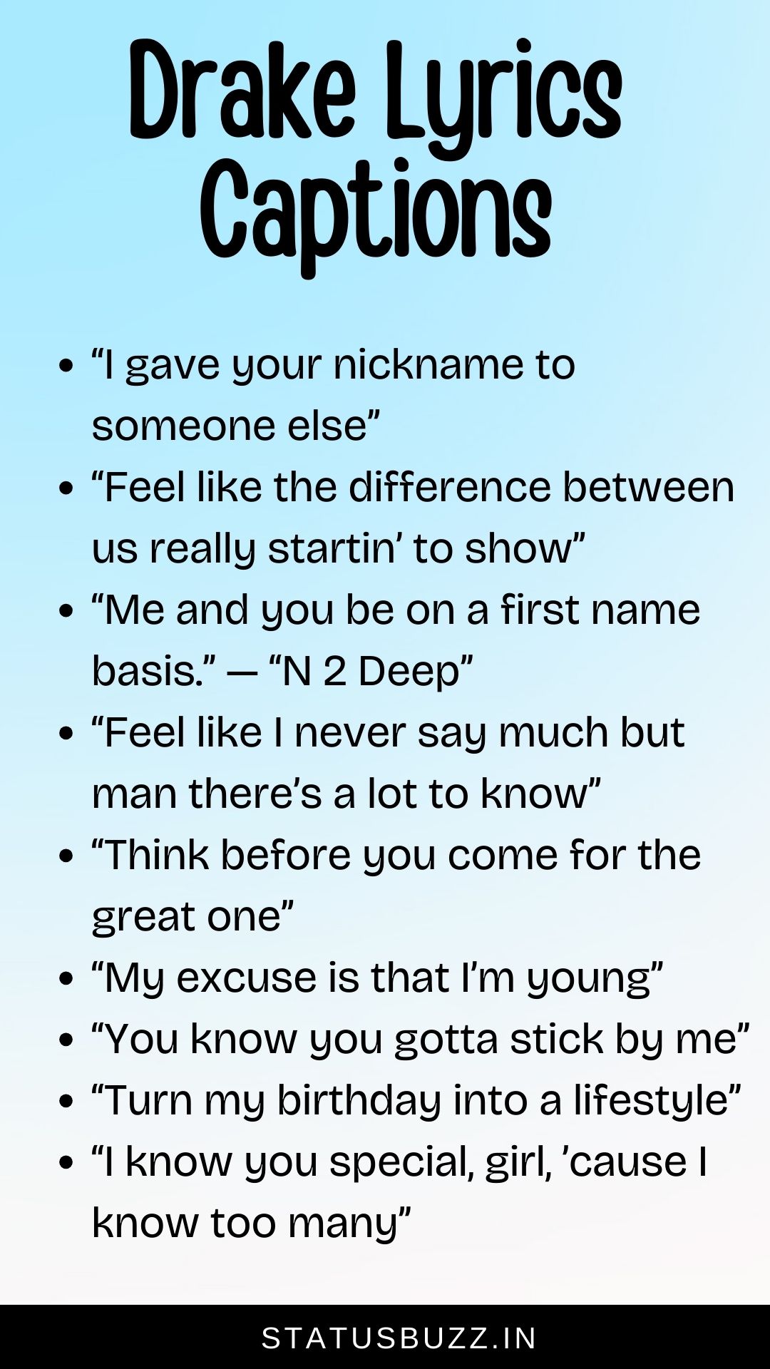 90+ Epic Drake Quotes & Lyrics to Amp Up Your Caption Style - StatusBuzz