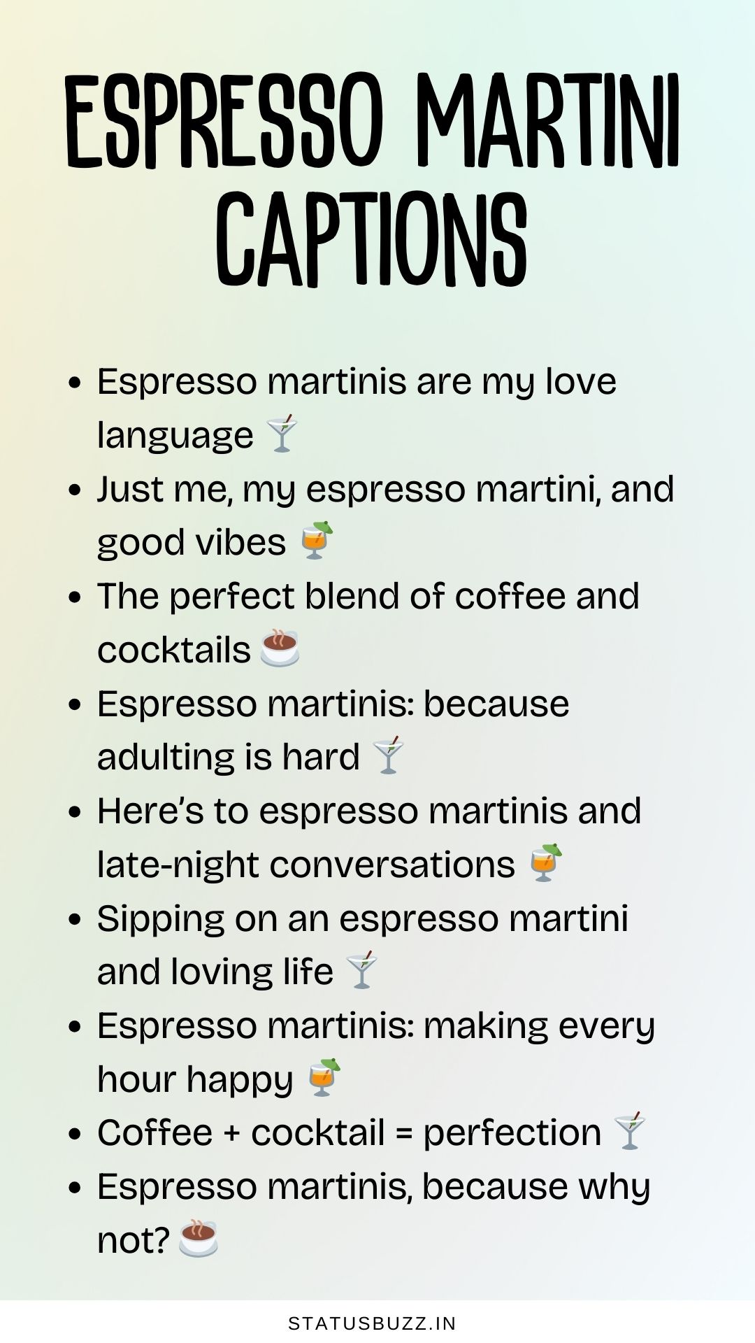 90+ Espresso Martini Captions & Quotes - StatusBuzz