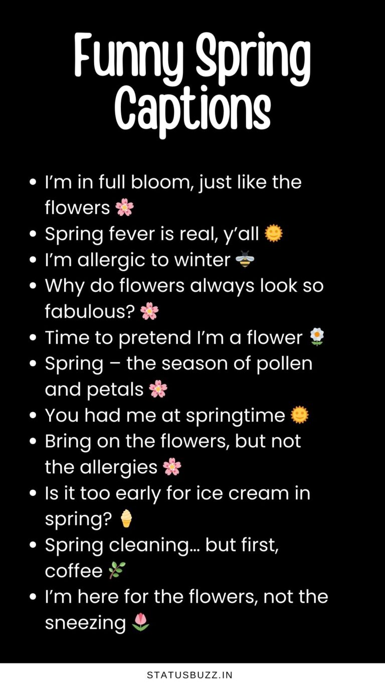 120+ Funny Spring Captions, Puns & Jokes - StatusBuzz