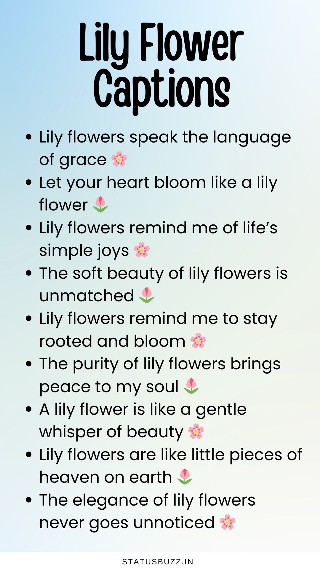 130 Lily Captions And Quotes For Instagram Statusbuzz