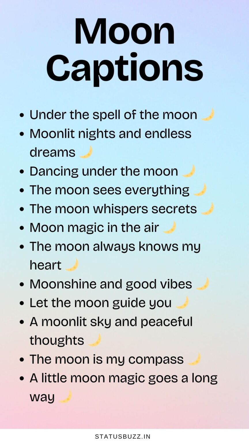 260+ Moon Captions, Quotes & Puns - StatusBuzz
