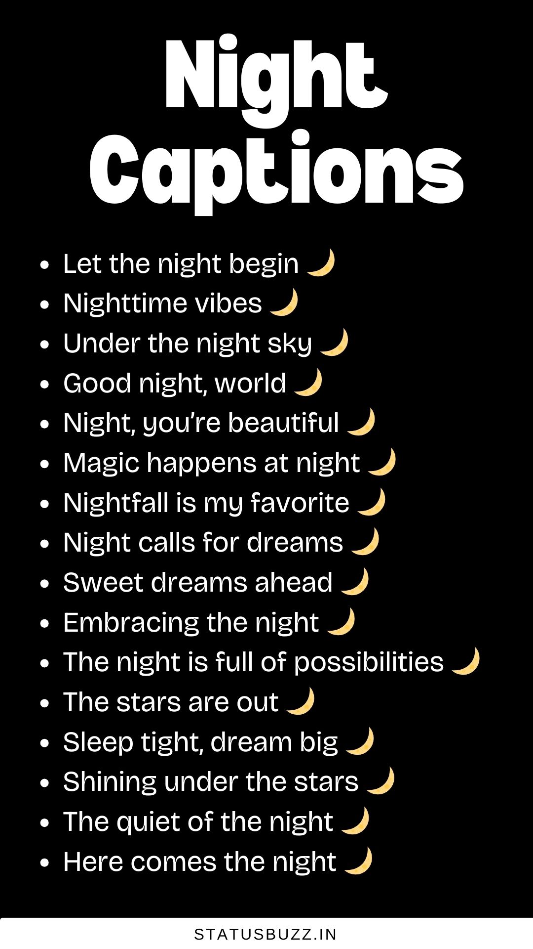 200+ Night Captions & Quotes For Instagram - StatusBuzz