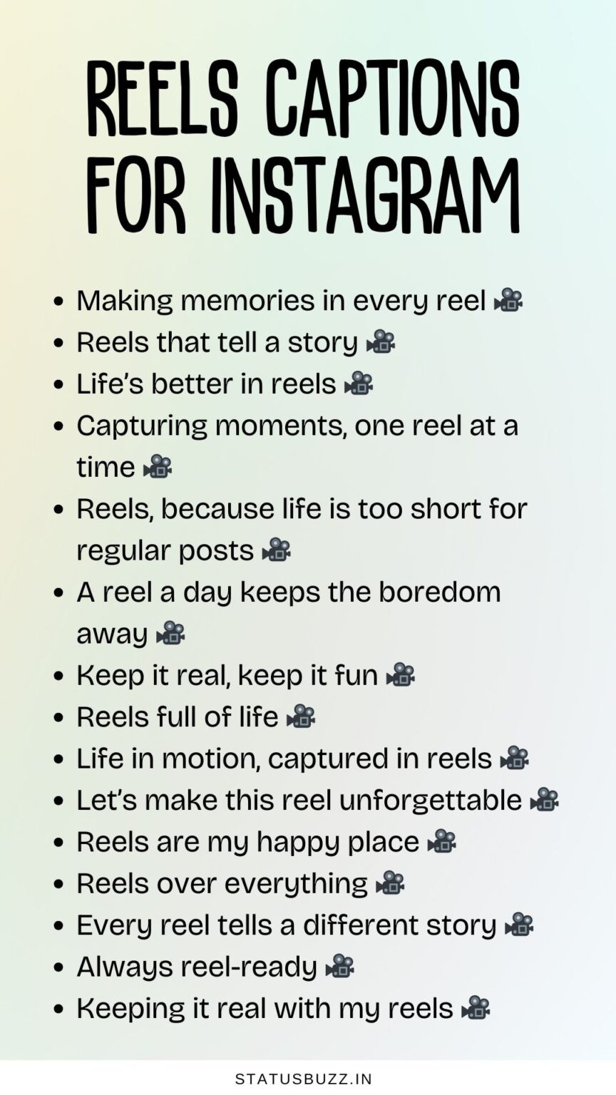 250+ Reels Captions for Instagram to Make Your Posts Go Viral - StatusBuzz