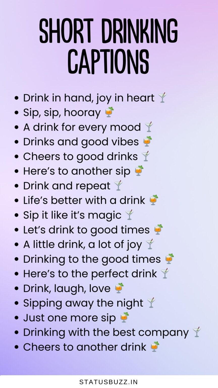180+ Drinking Captions & Quotes For Instagram - StatusBuzz