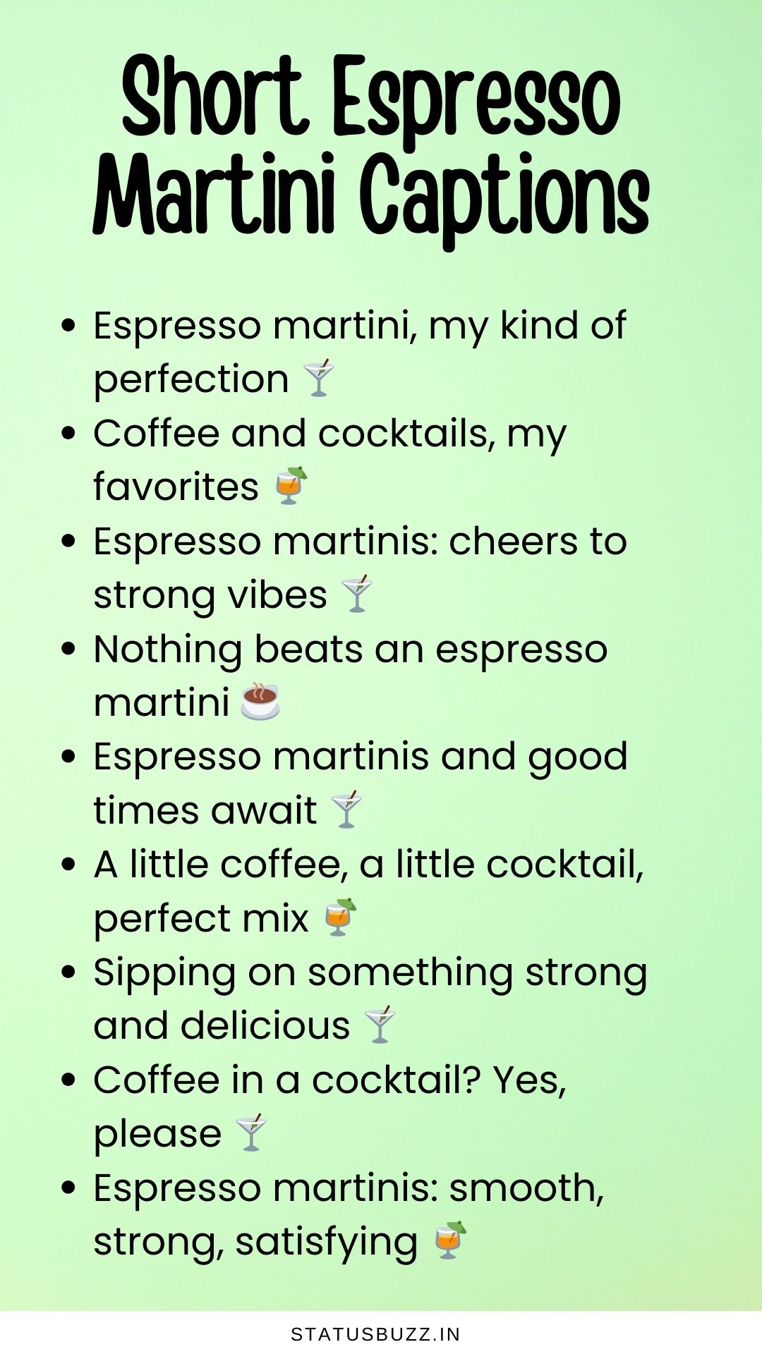 90+ Espresso Martini Captions & Quotes - StatusBuzz