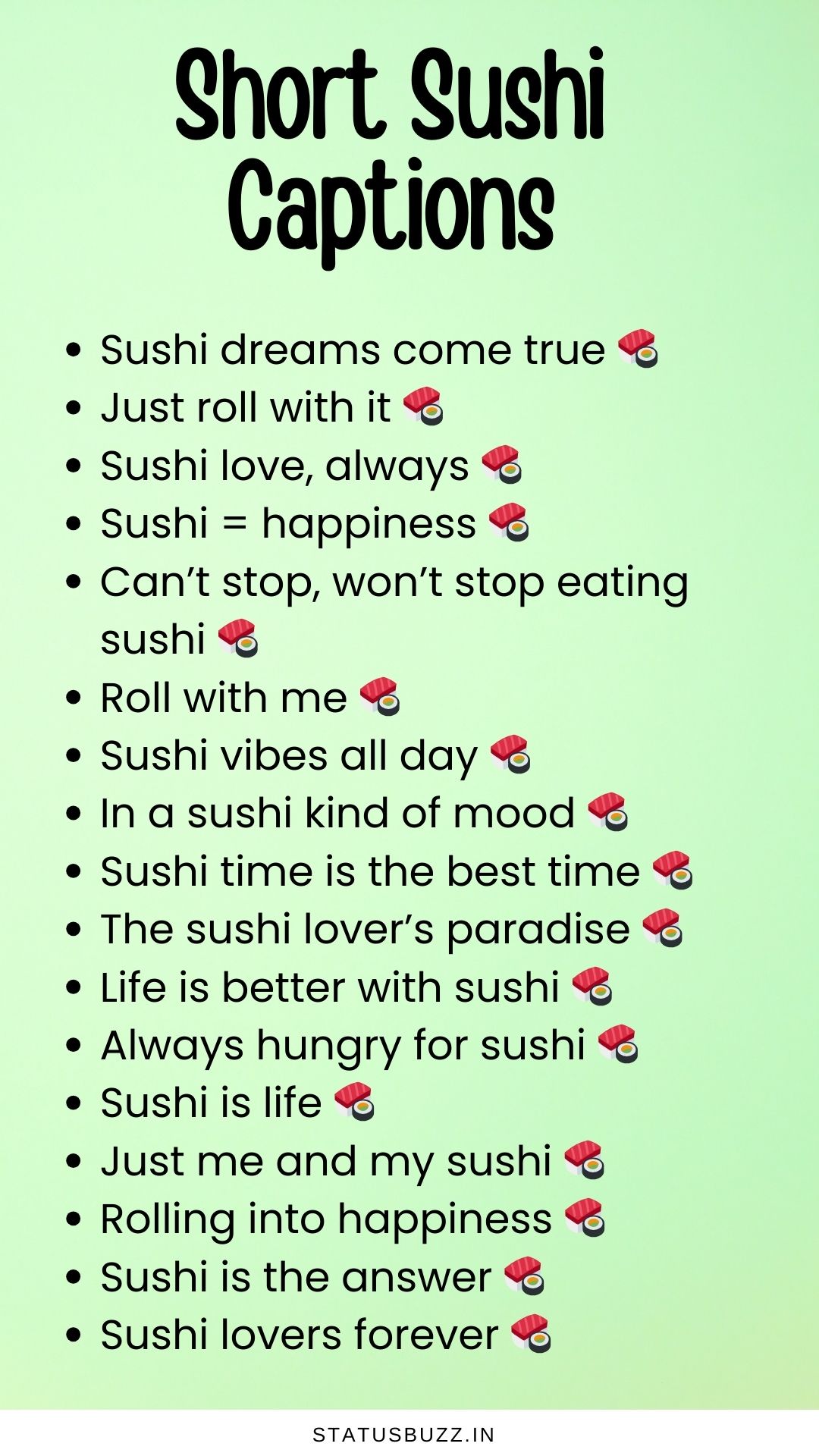 140+ Sushi Captions & Quotes For Instagram - StatusBuzz