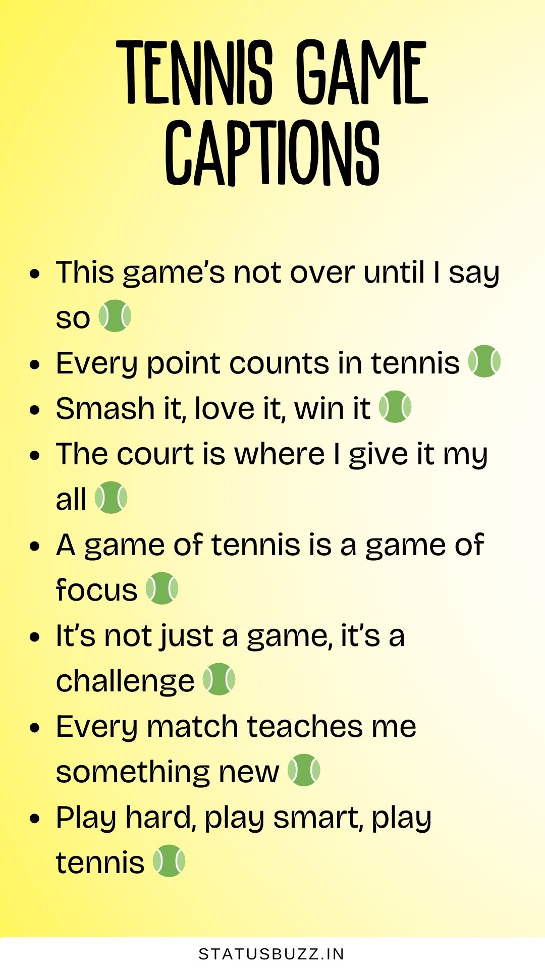 120+ Tennis Captions & Quotes For Instagram - StatusBuzz