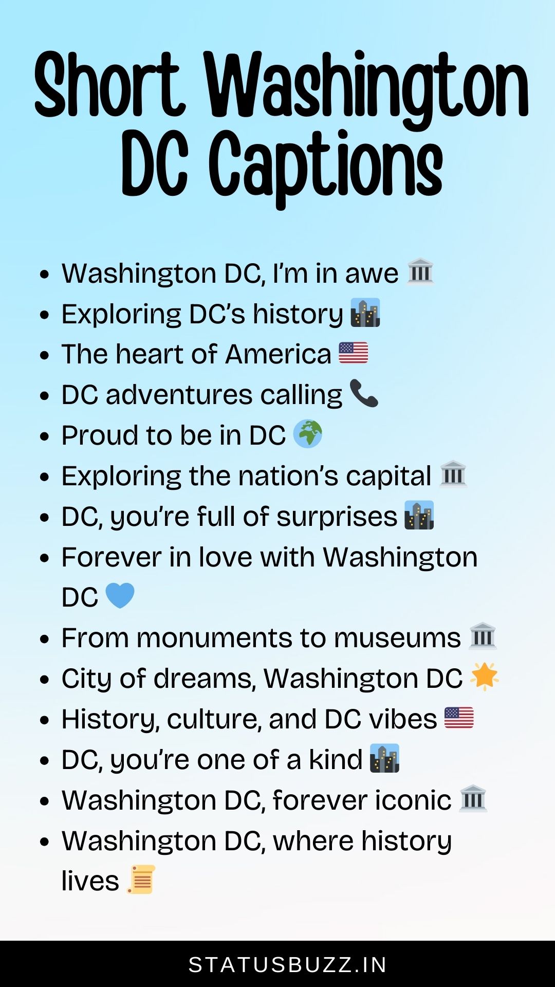 150+ Washington DC Captions & Quotes For Instagram - StatusBuzz