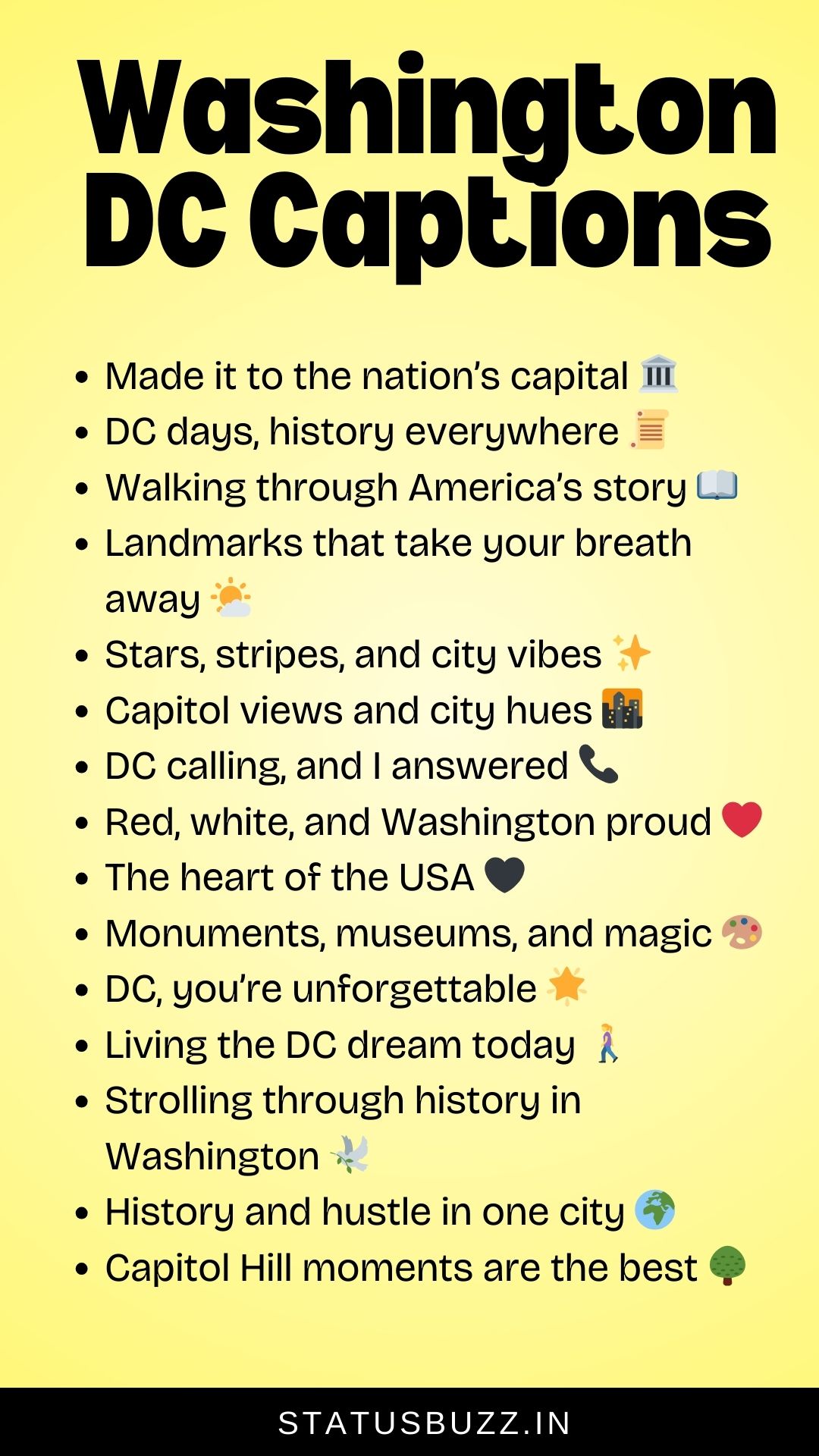 150+ Washington DC Captions & Quotes For Instagram - StatusBuzz