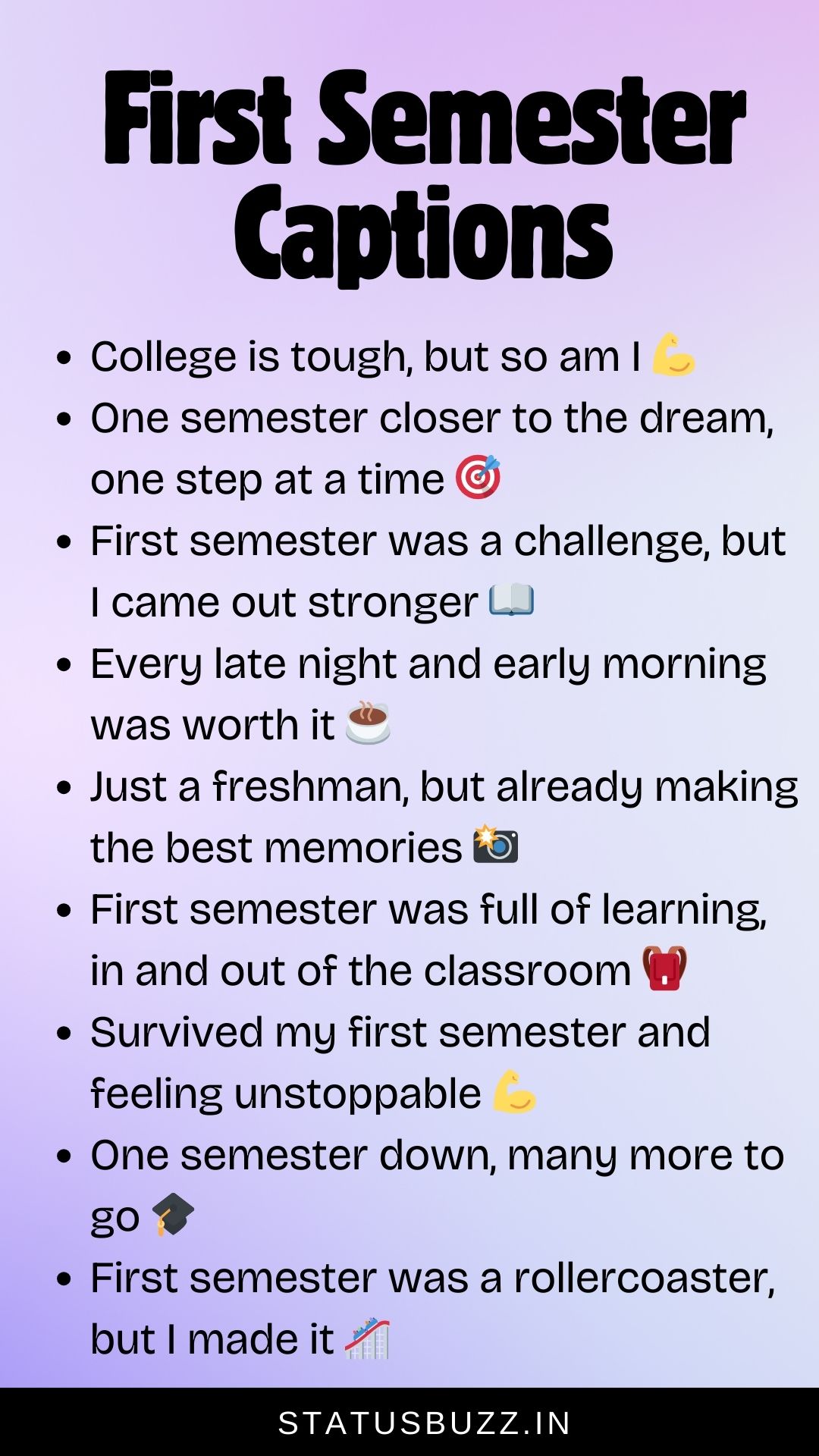 120+ First Semester Captions & Quotes - StatusBuzz