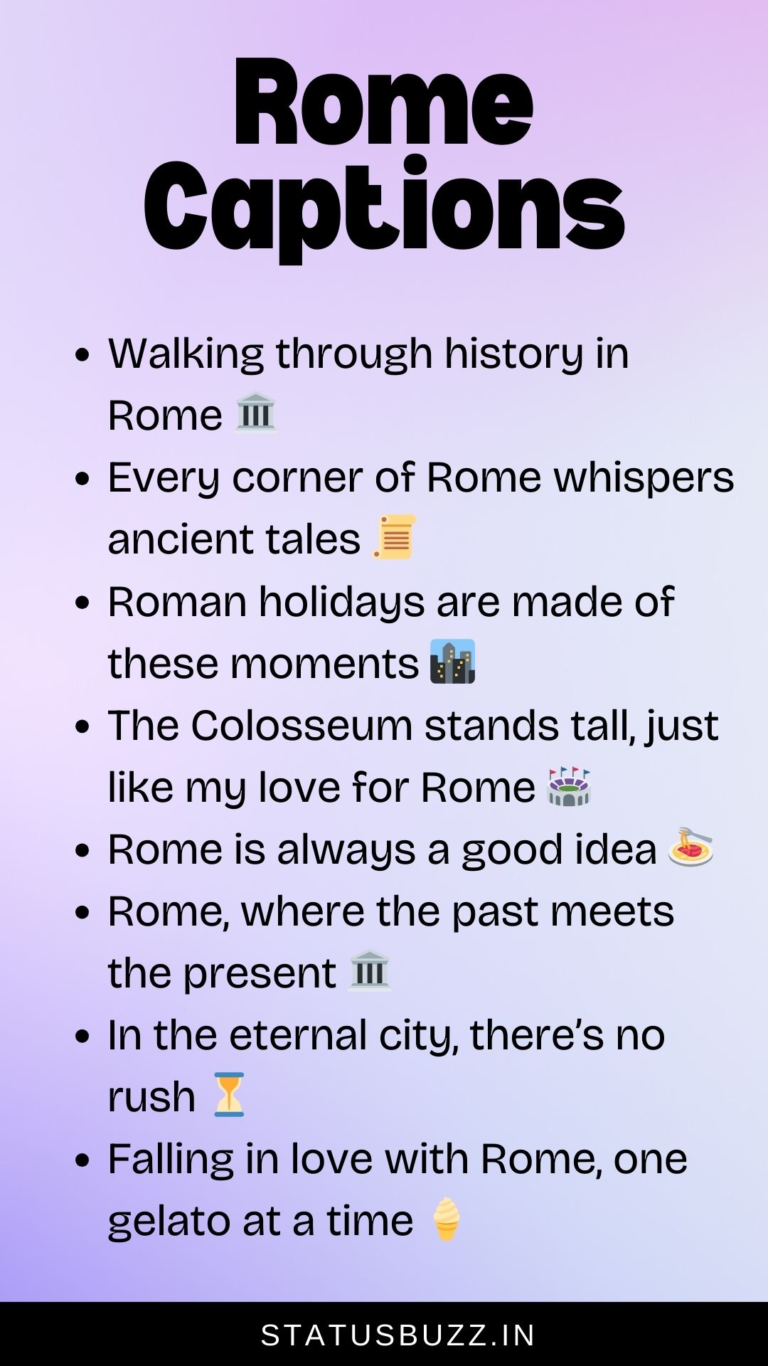 140+ Rome Captions & Quotes For Instagram - StatusBuzz