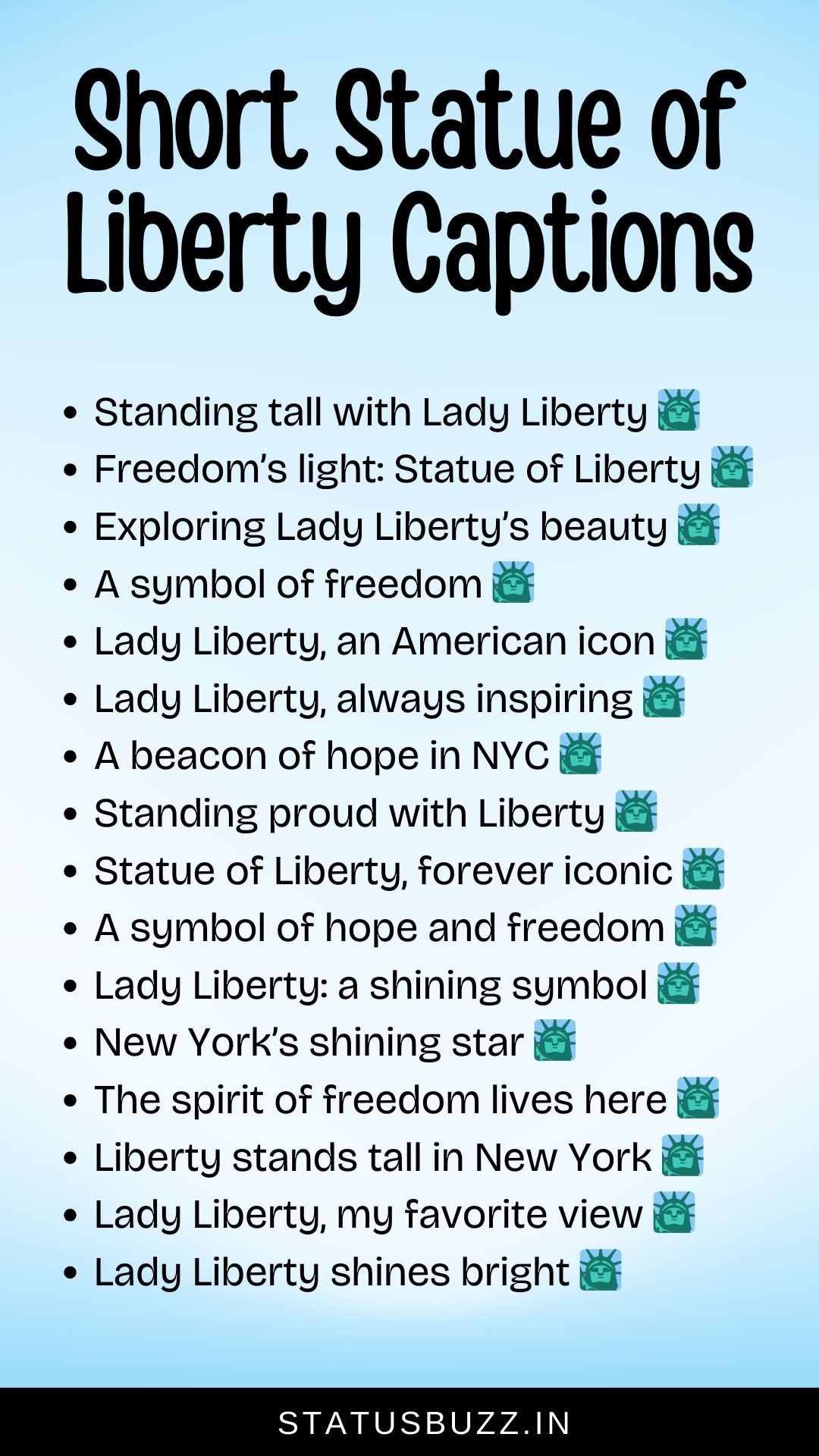 90+ Statue of Liberty Captions & Quotes For Instagram - StatusBuzz