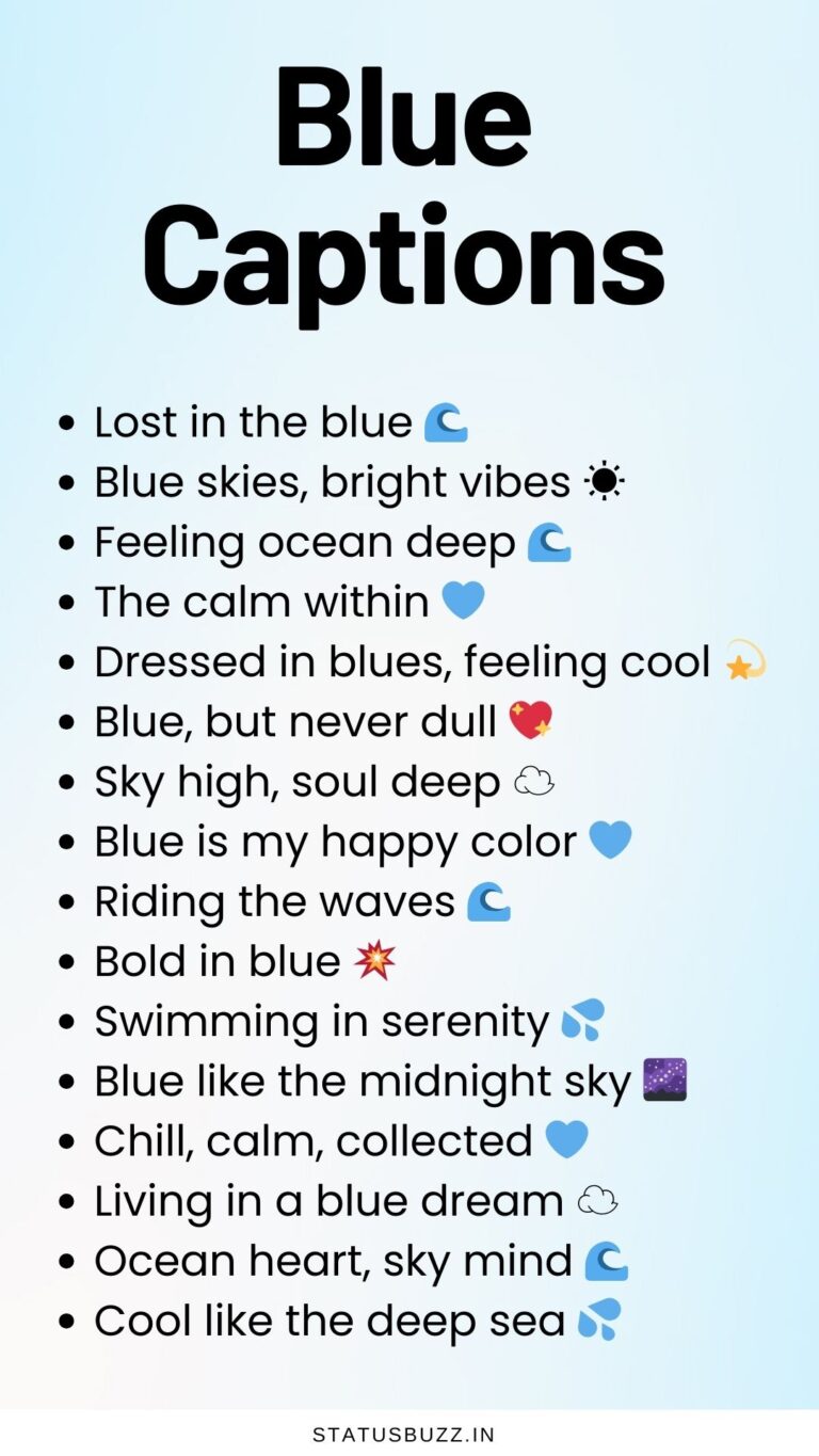 180+ Blue Captions & Quotes For Instagram - StatusBuzz