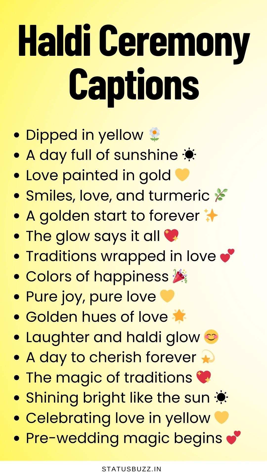 150+ Haldi Ceremony Captions For Instagram - StatusBuzz