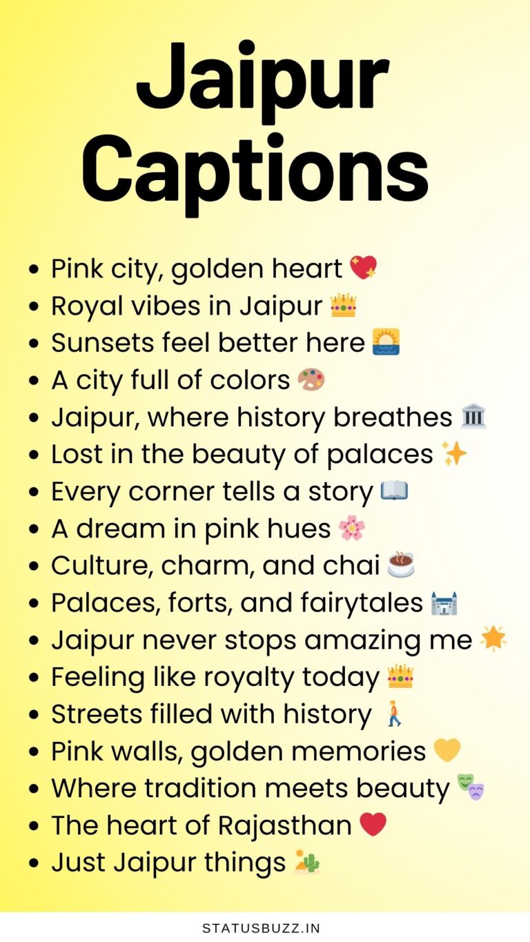 150+ Jaipur Captions & Quotes For Instagram - StatusBuzz