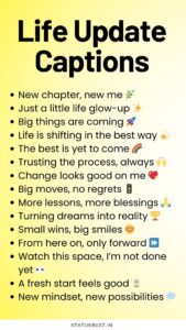170+ Life Update Captions For Instagram - StatusBuzz