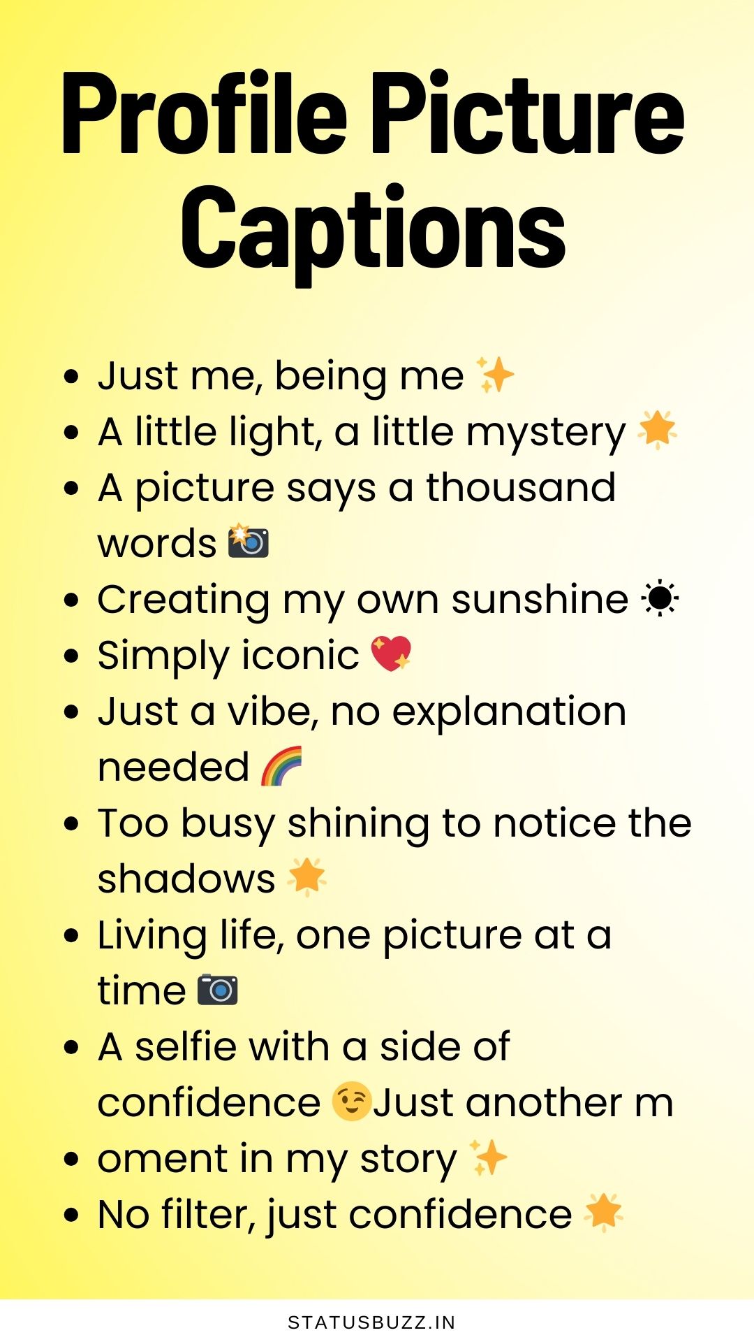 200+ Profile Picture Captions For Instagram - StatusBuzz