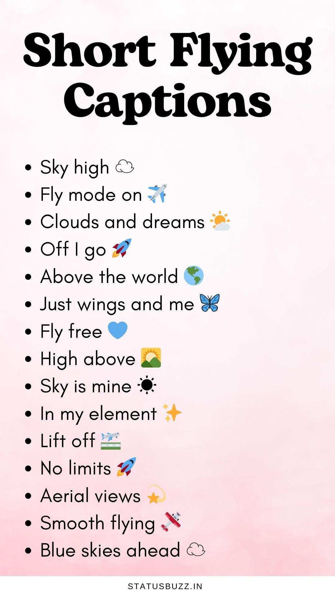 160+ Flying Captions & Quotes For Instagram - StatusBuzz