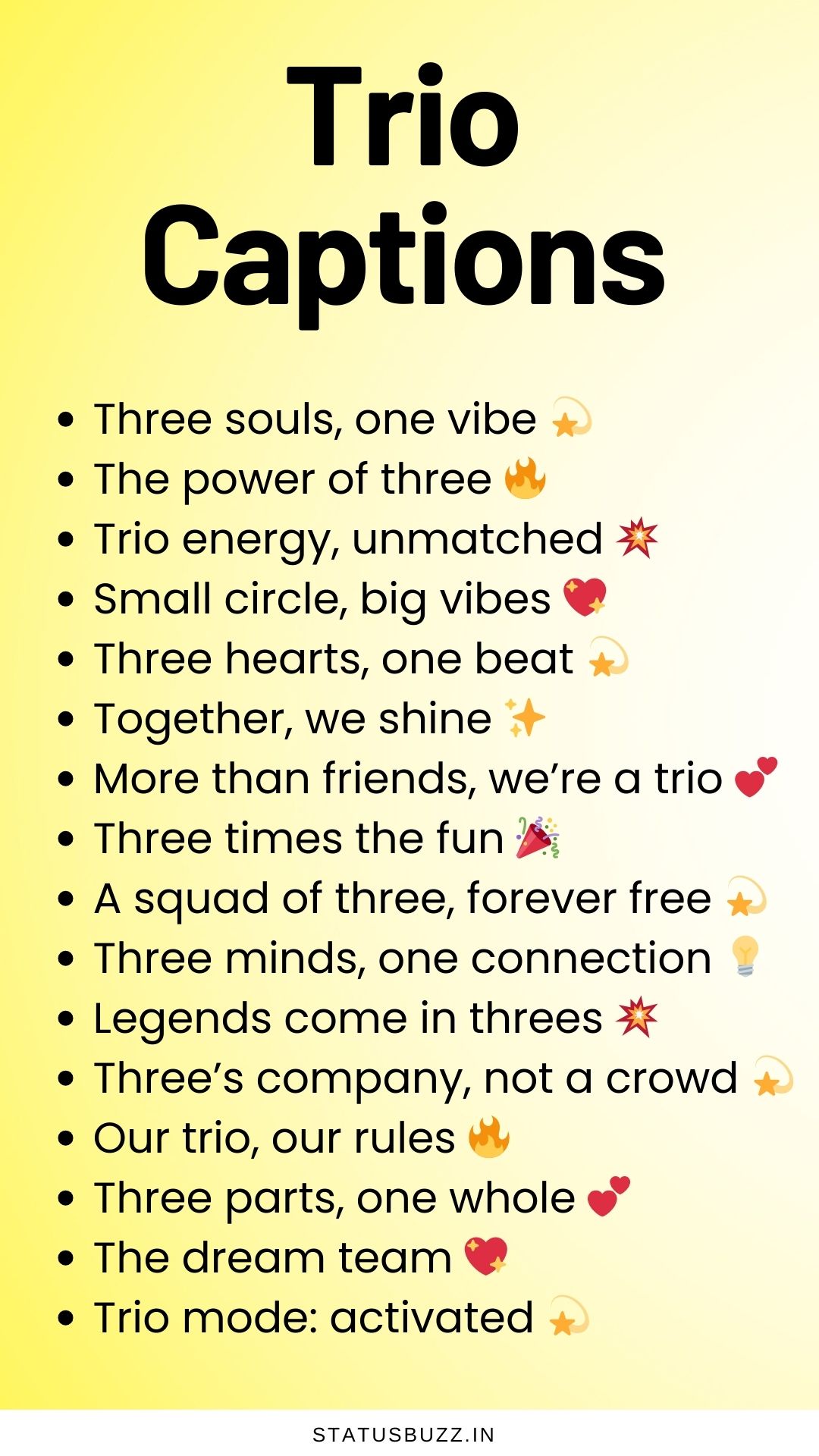 150+ Trio Captions & Quotes For Instagram - StatusBuzz