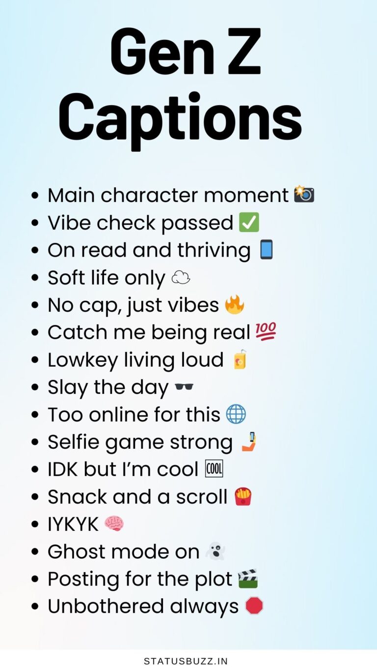 240+ Best Gen Z Captions For Instagram To Level Up Your Posts - StatusBuzz