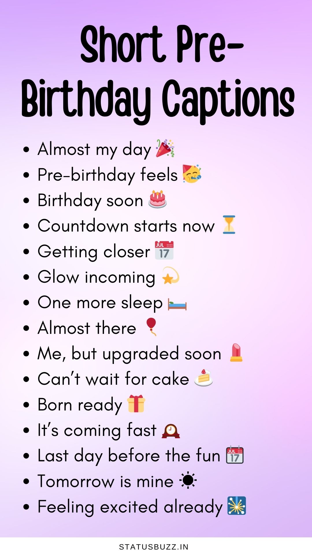 160+ Pre-Birthday Captions & Quotes For Instagram - StatusBuzz