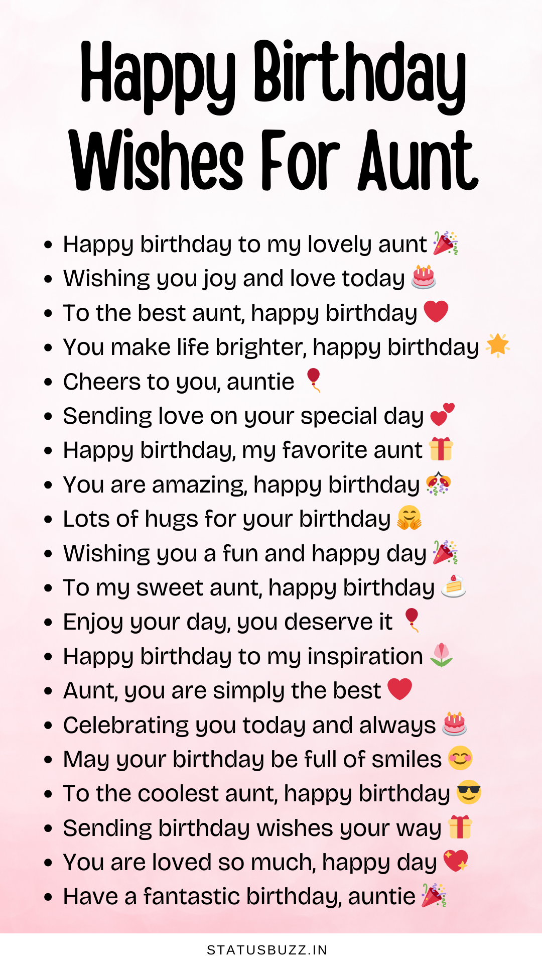 110+ Heartwarming Birthday Wishes for Aunt to Make Her Smile - StatusBuzz