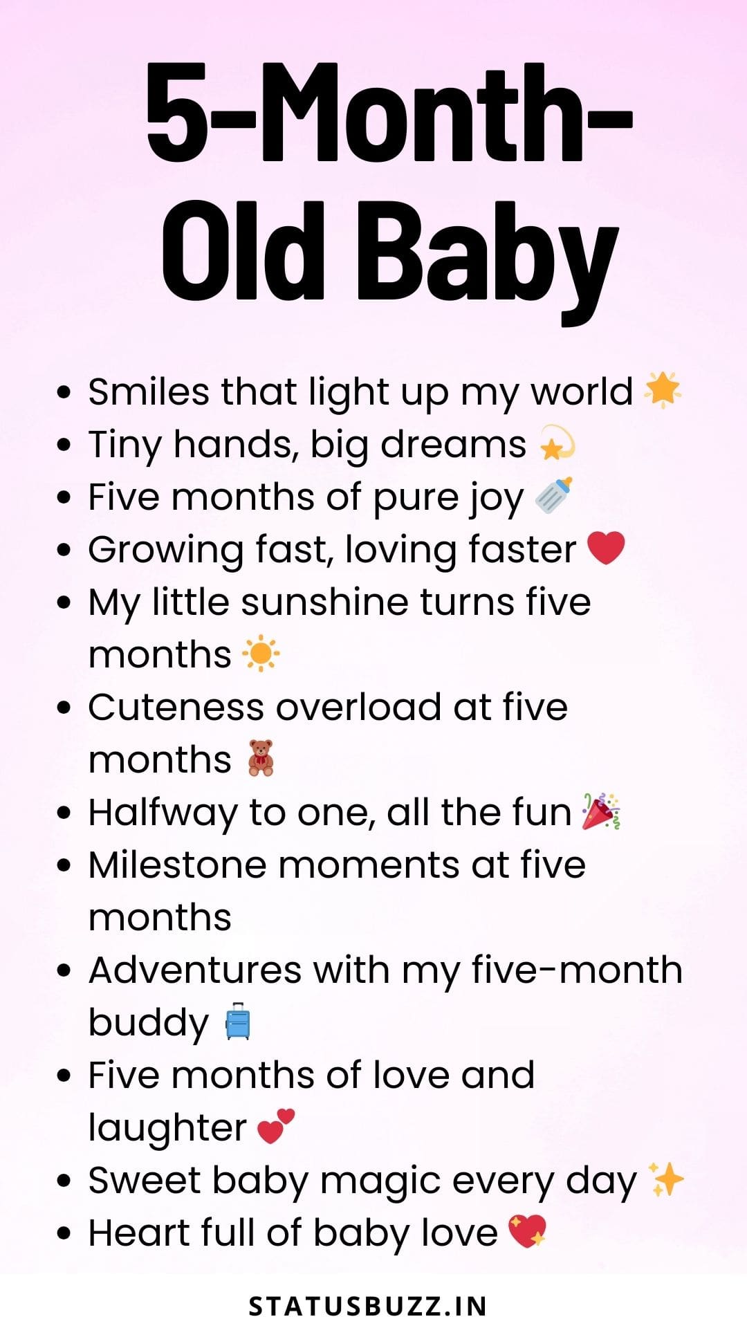 165+ Cute 5-Month-Old Baby Captions For Instagram - StatusBuzz