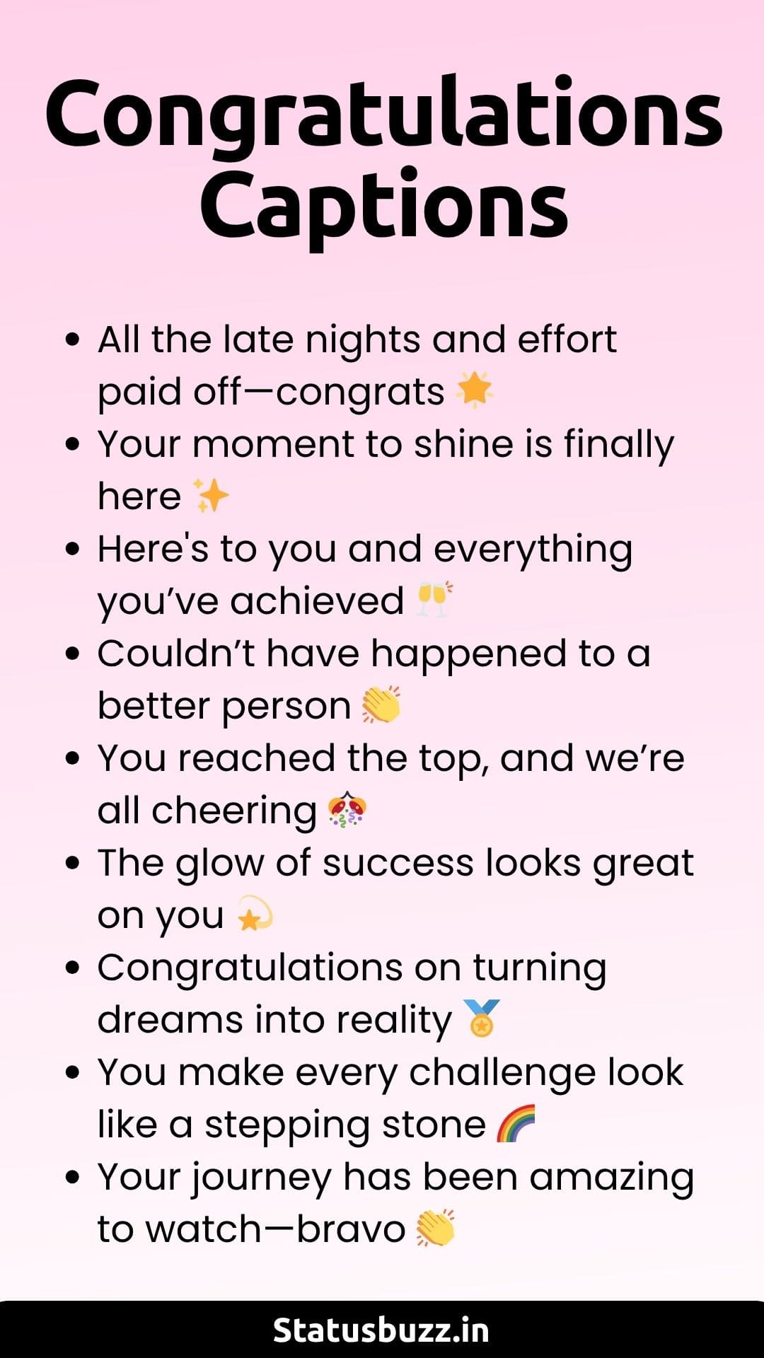 200+ Congratulations Captions For Instagram Posts - StatusBuzz