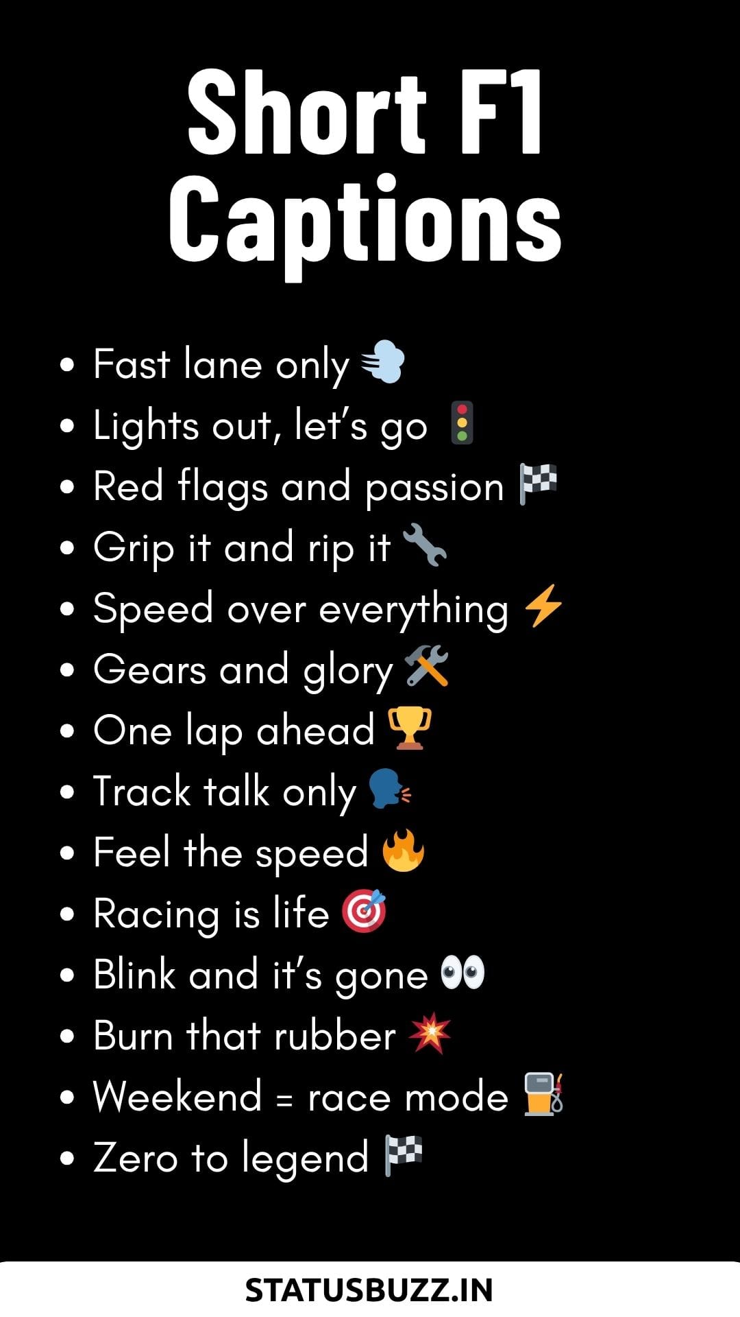100+ F1 Captions & Quotes For Instagram Posts - StatusBuzz