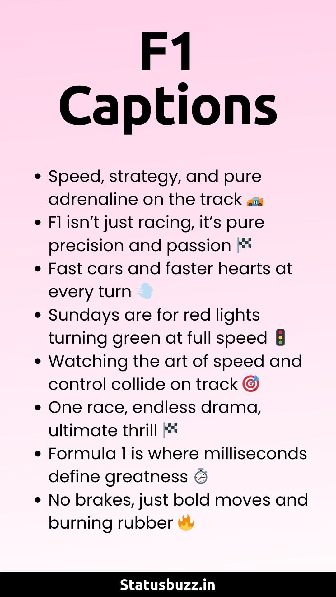 100+ F1 Captions & Quotes For Instagram Posts - StatusBuzz