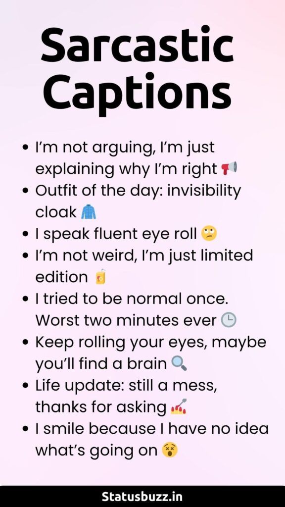 180+ Sarcastic Captions & Quotes For Instagram Posts - StatusBuzz