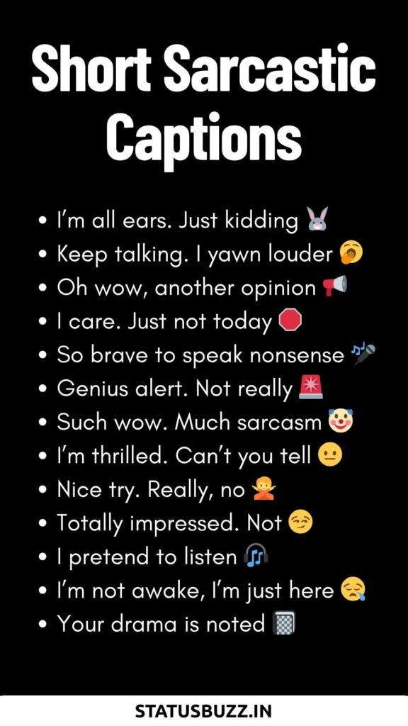 180+ Sarcastic Captions & Quotes For Instagram Posts - StatusBuzz