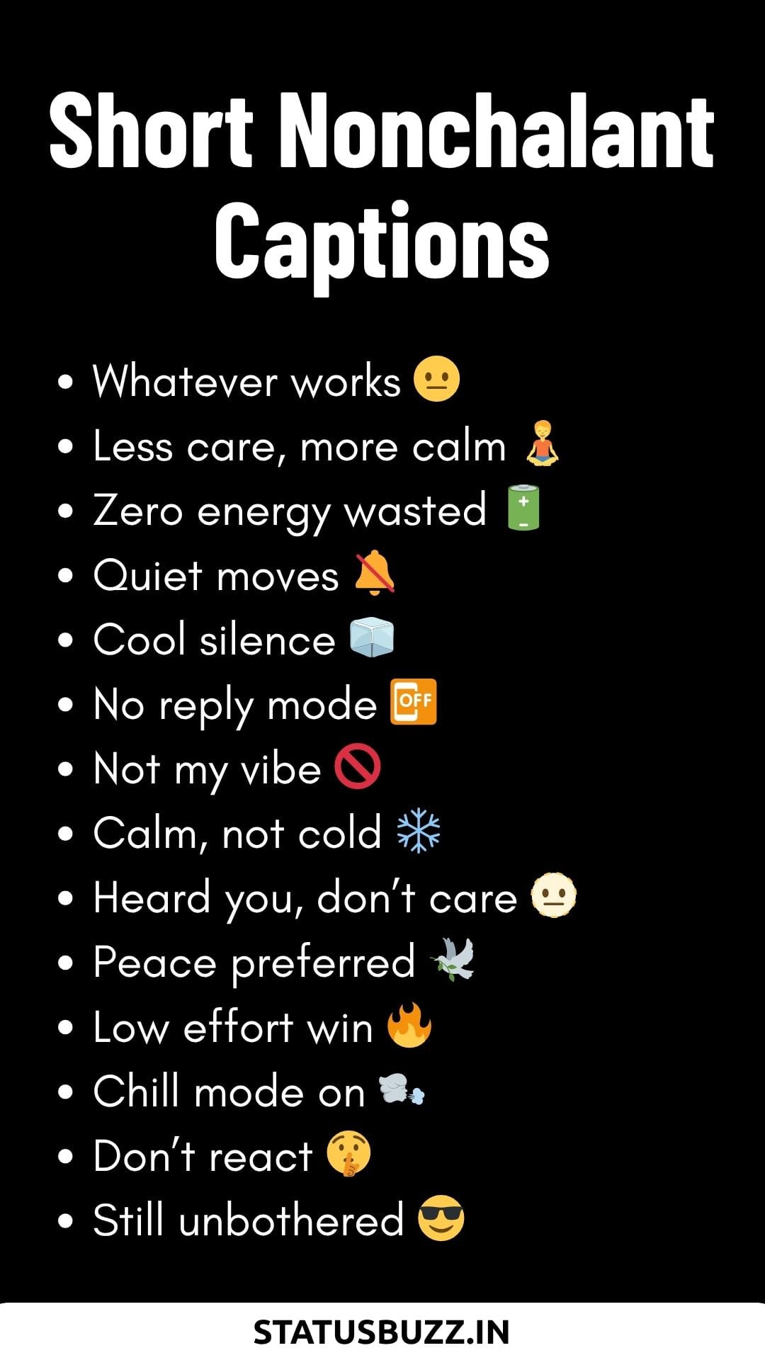130+ Nonchalant Captions & Quotes For Instagram Post - StatusBuzz