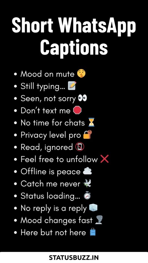 200+ Whatsapp Captions & Status For Instagram - StatusBuzz