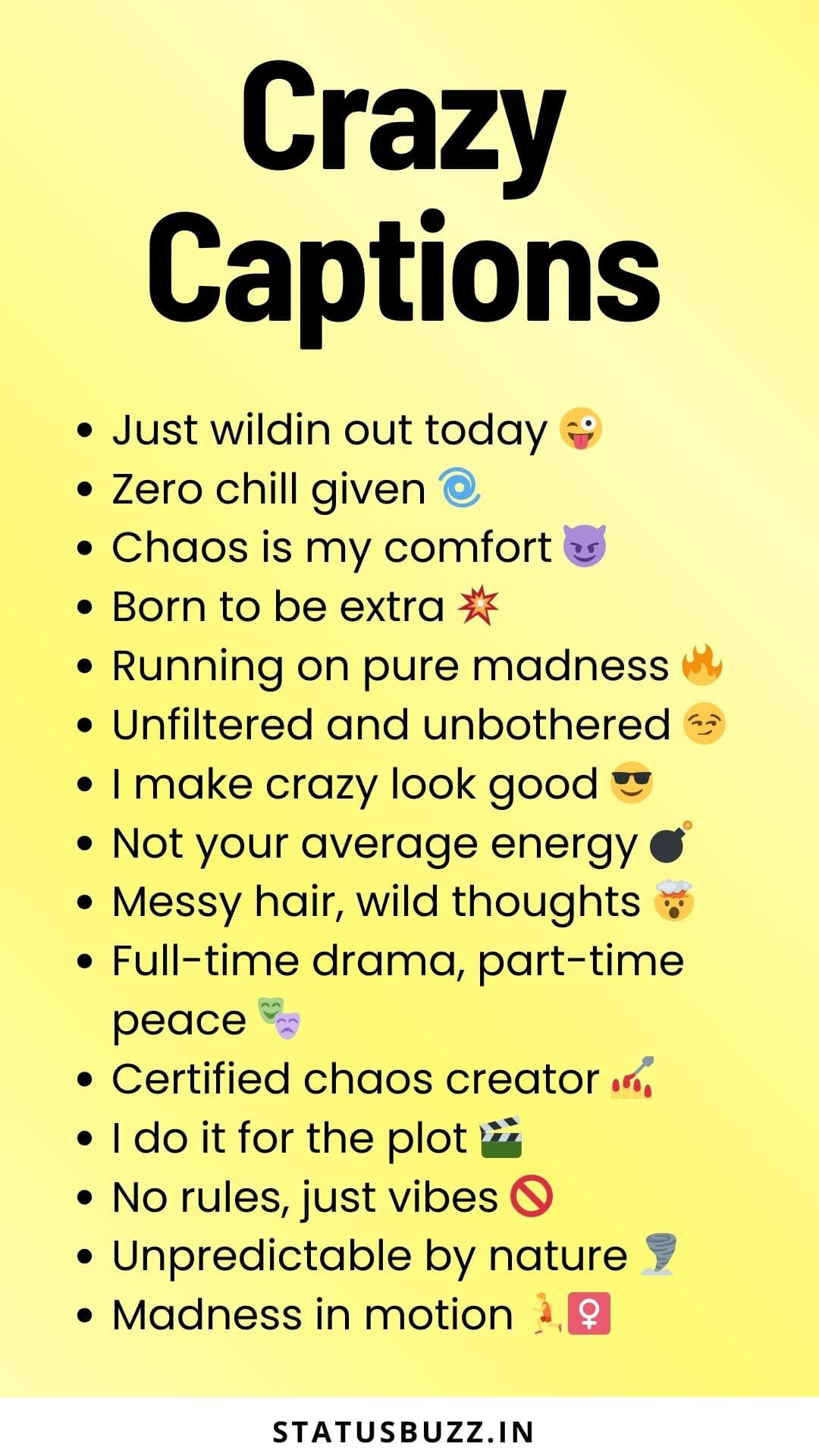 160+ Crazy Captions & Quotes For Instagram Posts - StatusBuzz