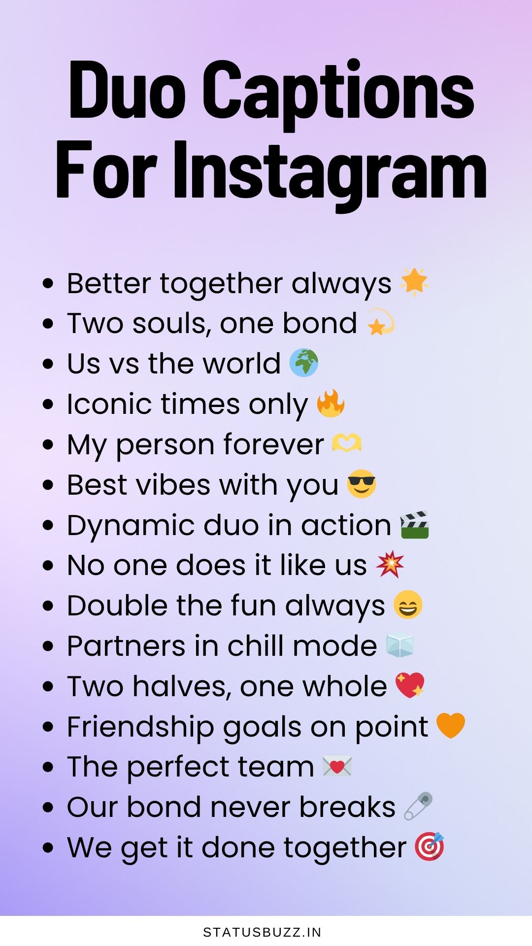 200+ Duo Captions & Quotes For Instagram - StatusBuzz