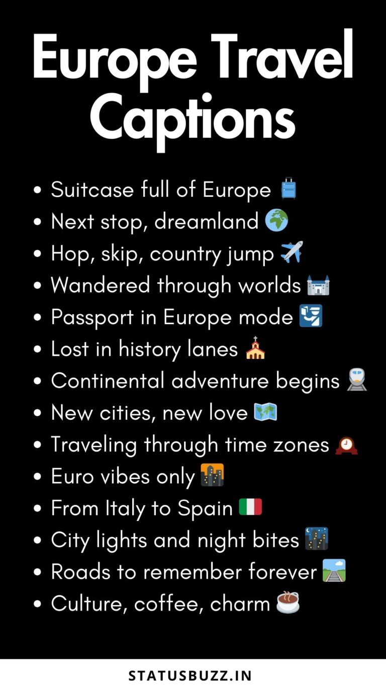 140+ Europe Captions & Quotes For Instagram Posts - StatusBuzz