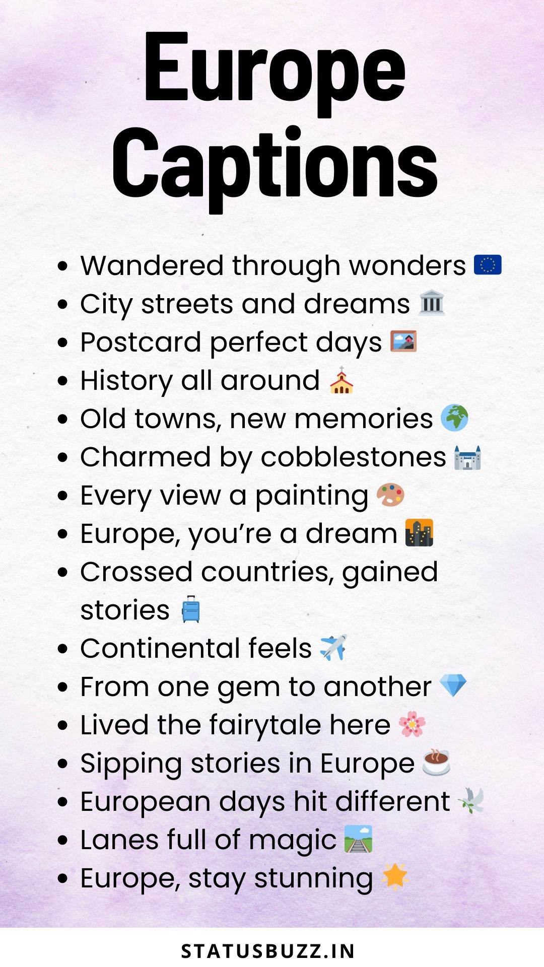140+ Europe Captions & Quotes For Instagram Posts - StatusBuzz