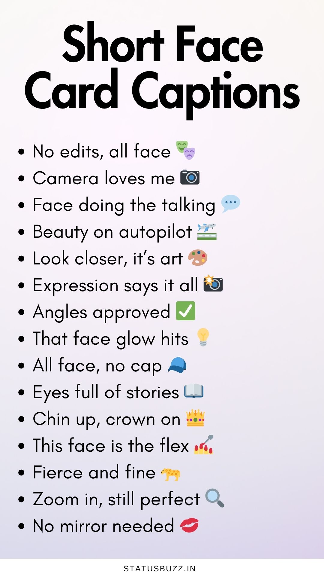 180+ Face Card Captions & Quotes For Instagram - StatusBuzz