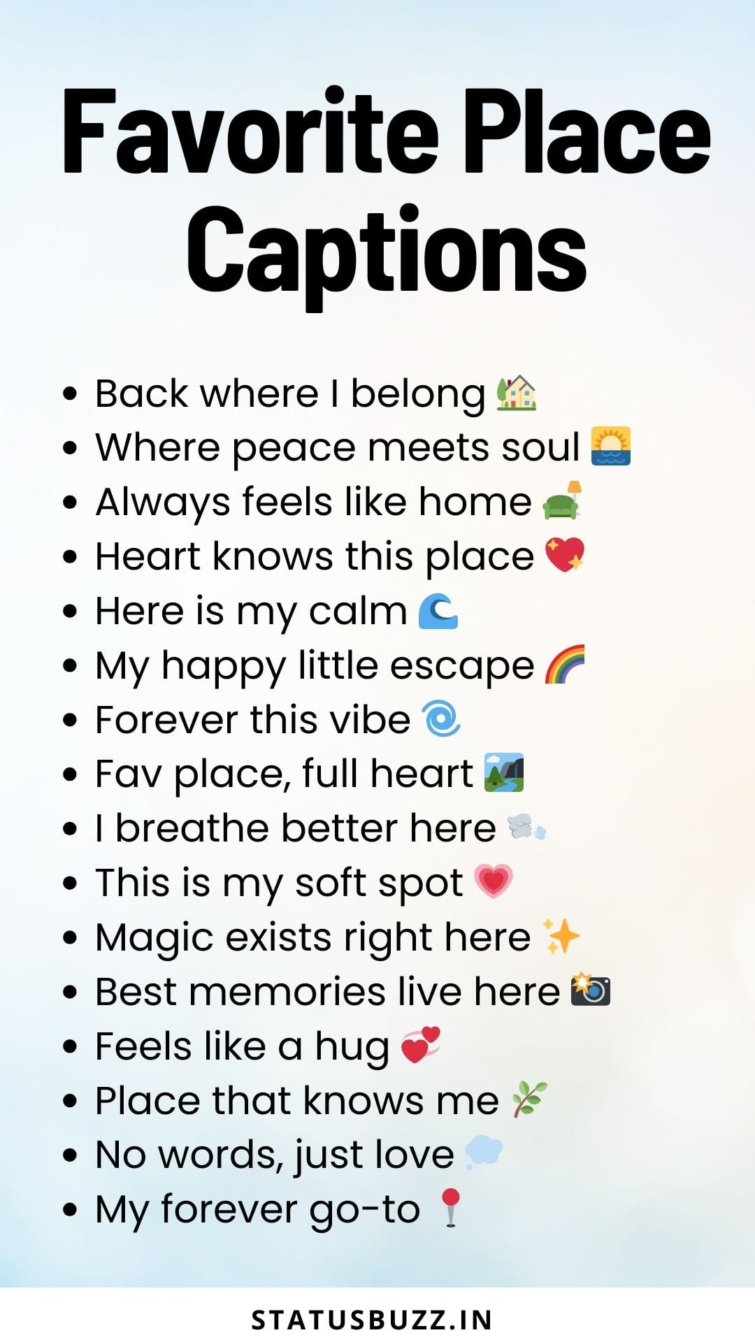 140+ Favorite Place Captions For Instagram Posts - StatusBuzz